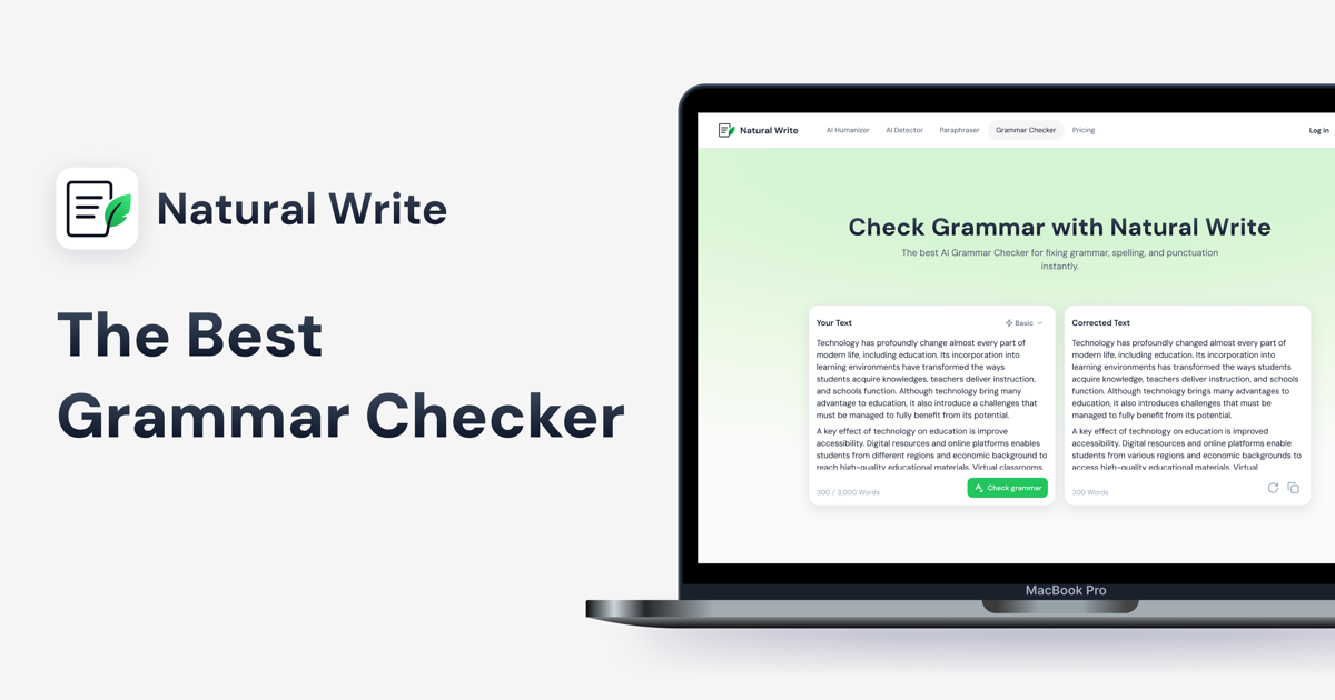 AI Grammar Checker Tool by Natural Write